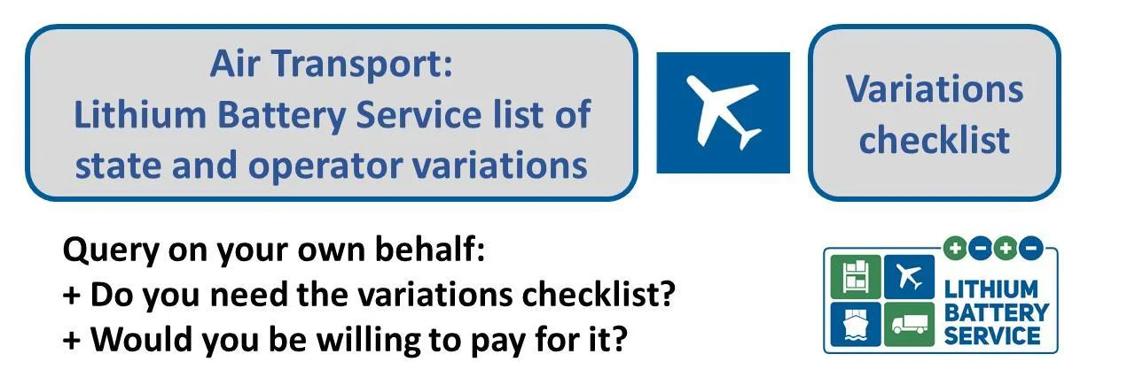 Air Transport: Lithium Battery Service list of state and operator variations